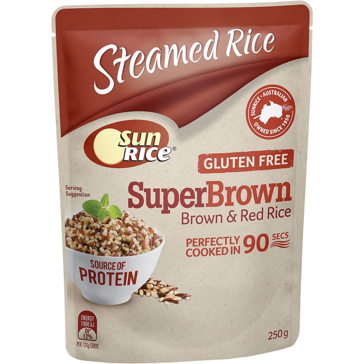 Sunrice Rice Super Brown Pouch 250g | Woolworths